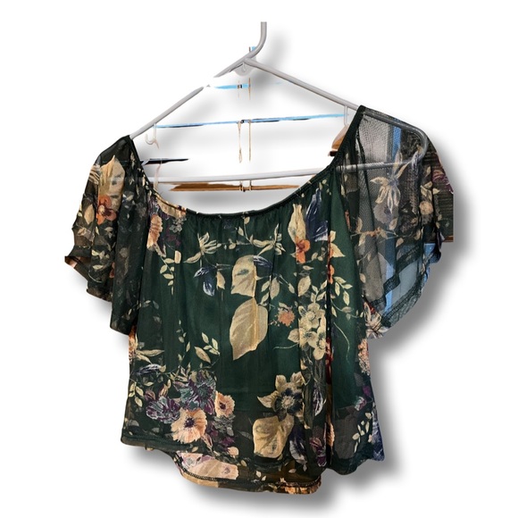 Wet Seal | Tops | Wet Seal Sheer Overlay Crop Top With Liner | Poshmark